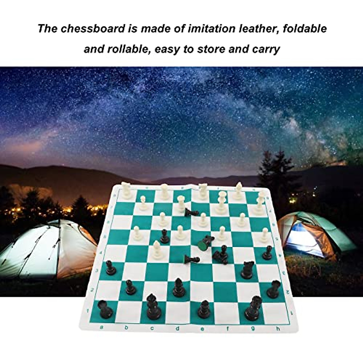 RiToEasysports Roll Up Chess Set,International Chess Set Travel Chess Game Set for Family Gatherings Travel (Wang Gao 75MM)