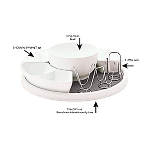 Chicago Metallic Taco Party Multi-Use Rotating Entertaining Set, 6-Piece, White
