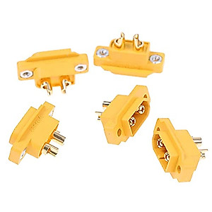 MOOKEENONE 5X Plastic+Metal XT60E1-M Mountable XT60 Male Plug for RC Drone FPV Racing Fixed Boat