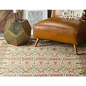 Unique Loom Edinburgh Collection Classic Oriental Traditional French Country Inspired Border Design Area Rug, 5 x 8 ft, Brown/Beige