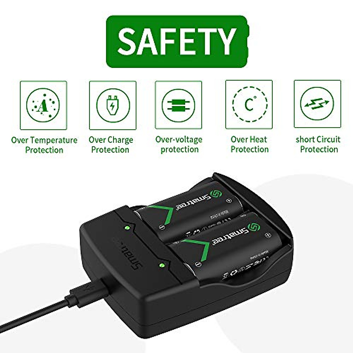 Smatree Xbox One Controller Battery, 4 Pack Rechargeable Battery Compatible with Xbox Series X/S/Xbox One/Xbox One S/Xbox One X/Xbox One Elite Wireless Controller