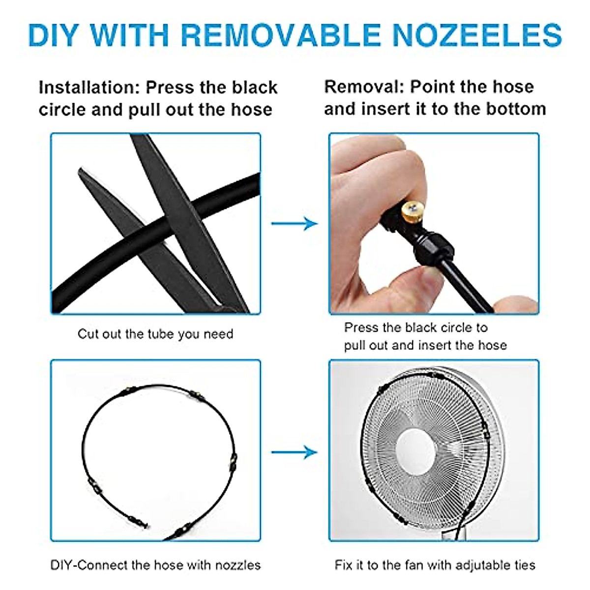 Misters for Outside Patio, 75FT Misting Cooling System for Patio, 75FT (23M) Misting Line+28 Mist Nozzles+3/4" Brass Adapter,Outdoor Mister System for Patio Garden Greenhouse Trampoline for waterpark