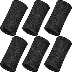 WILLBOND 6 Inch Wristbands Paris Sports Competitions Supplies Sport Long Wrist Bands Sweatband Elastic Athletic for Gym Tennis Outdoor Activity(Black)