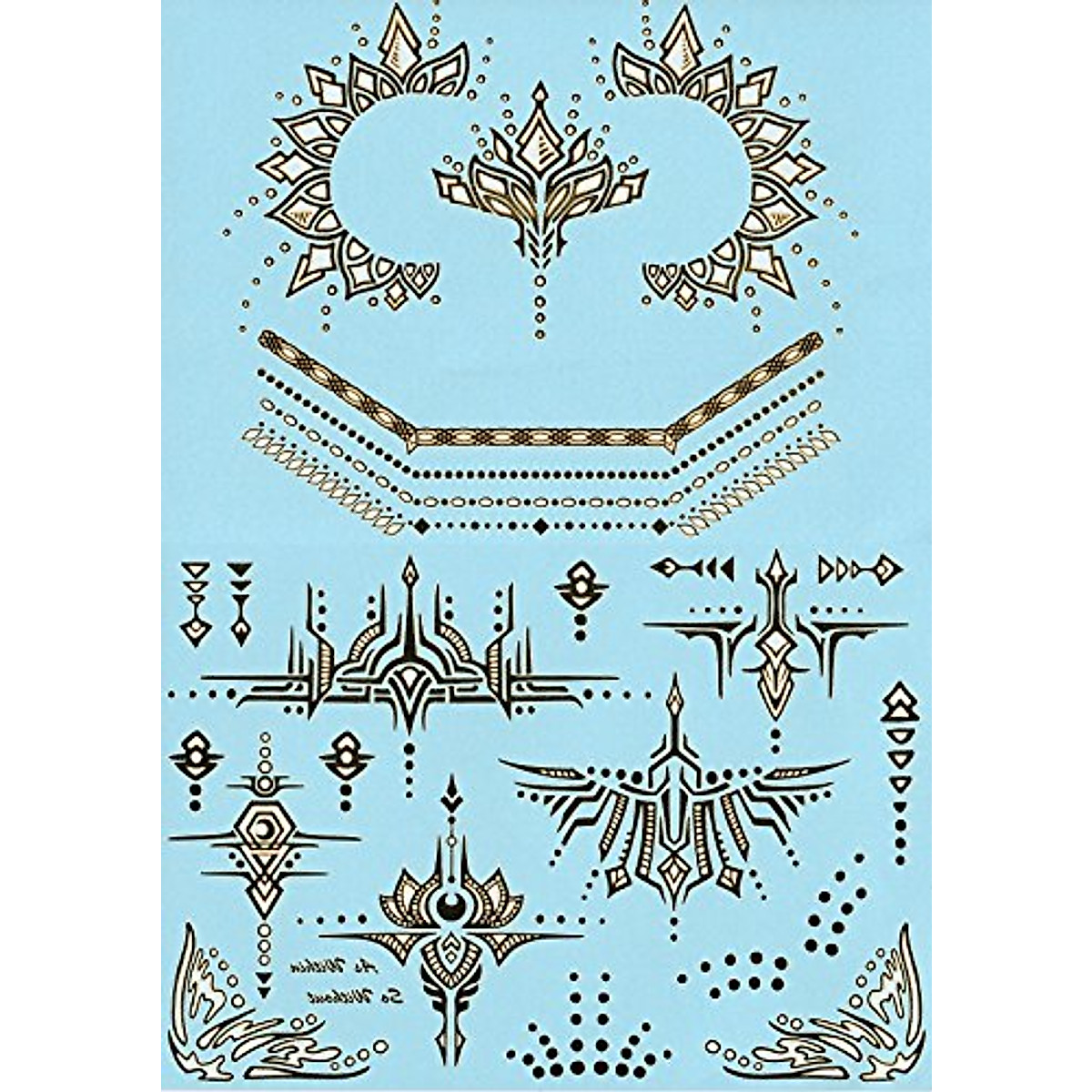 Gold Temporary Tattoos by Golden Ratio Tats, Metallic Festival Face Paint, Gold and White Masquerade Tattoos (Wifey Face Mask)