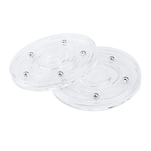 Semetall 6pcs 4" Acrylic Lazy Susan Rotating Swivel Plate Round Turntable Organizer for Makeup Table Kitchen Cabinet Spice Rack Cake,Clear