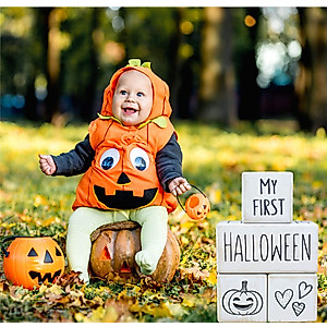 Milestone Blocks by Cutie Carry 6 Wood Block Photography Props The Most Complete Set for Baby Boy or Girl Track Memories Rustic Nursery Decor (White)