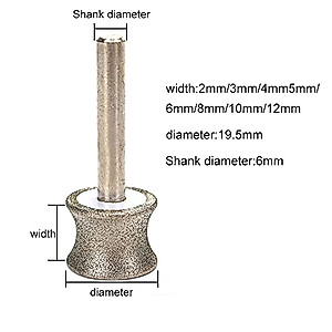 BAINUO 2mm Diamond Coated Grinding Mounted Point Bits Burrs 1/4'' Shank Polishing Rotary Tools for Bracelet Ring Jade Carving or Pet Nail File & Clippers for Dogs Cats