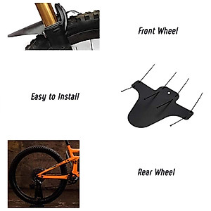 GLAITC Bike Fenders Set, 4 Pieces MTB Mud Guard Front and Rear Compatible + 8 Pieces Ties Mountain Bike Mudguards Bicycle Mudguard Fender Set Fits Wheel Sizes of 26", 27.5", 29"