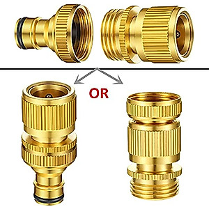 Piroir Garden Hose Quick Connect, Solid Brass Garden Hose Connectors 3/4 Inch GHT Water Hose Fitting for Garden(5 Set of Male & Female Water Hose Connectors)