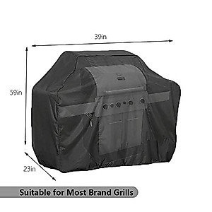 Mayhour Waterproof BBQ Cover, Black Large Outdoor Gas Grill Cover,UV,Dust,Rip,Fade Weather Resistant,Heavy Duty Barbecue Protector, Fits Weber,Char Broil,Nexgrill Brinkmann,Holland and Jenn Air 39in