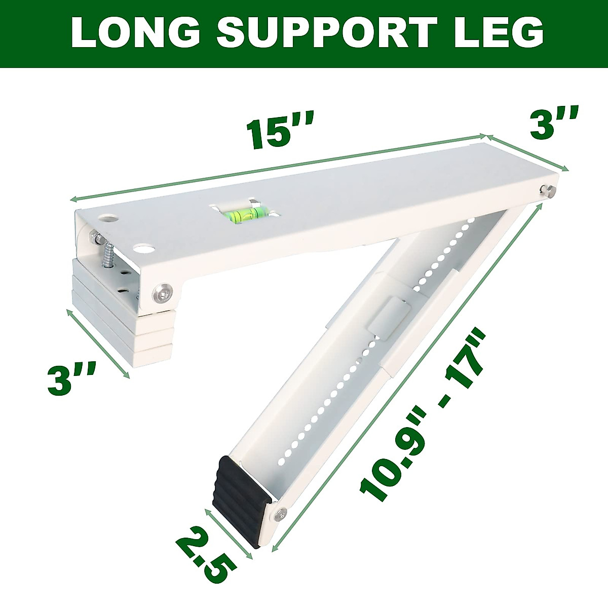 Air Conditioner Support Bracket Extra Large, ACOCOKI Universal Window AC Support Bracket with Upgraded Extension Leg, Air Conditioner Bracket Up to 110 lbs, for 5,000 to 12,000 BTU AC Unit