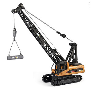 duturpo 1/50 Scale Metal Diecast Crane Truck Toy, Metal Construction Vehicles Crane Machine Model Toy for Boys