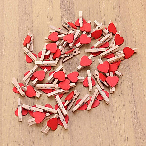 50pcs Love Photo Clip Photo Mini Clip Love Clip Photo Wood Clip Photo Clip Love