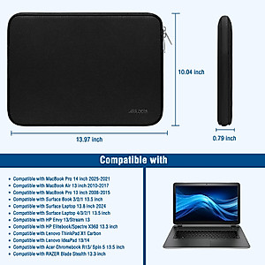 MOSISO Laptop Sleeve Compatible with MacBook Air/Pro, 13-13.3 inch Notebook, Compatible with MacBook Pro 14 inch 2023-2021 A2779 M2 A2442 M1, Neoprene Bag with Small Case, Black