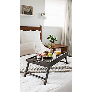 Rossie Home Bamboo Bed Tray, Lap Desk with Phone Holder - Fits up to 17.3 Inch Laptops and Most Tablets - Espresso - Style No. 78112