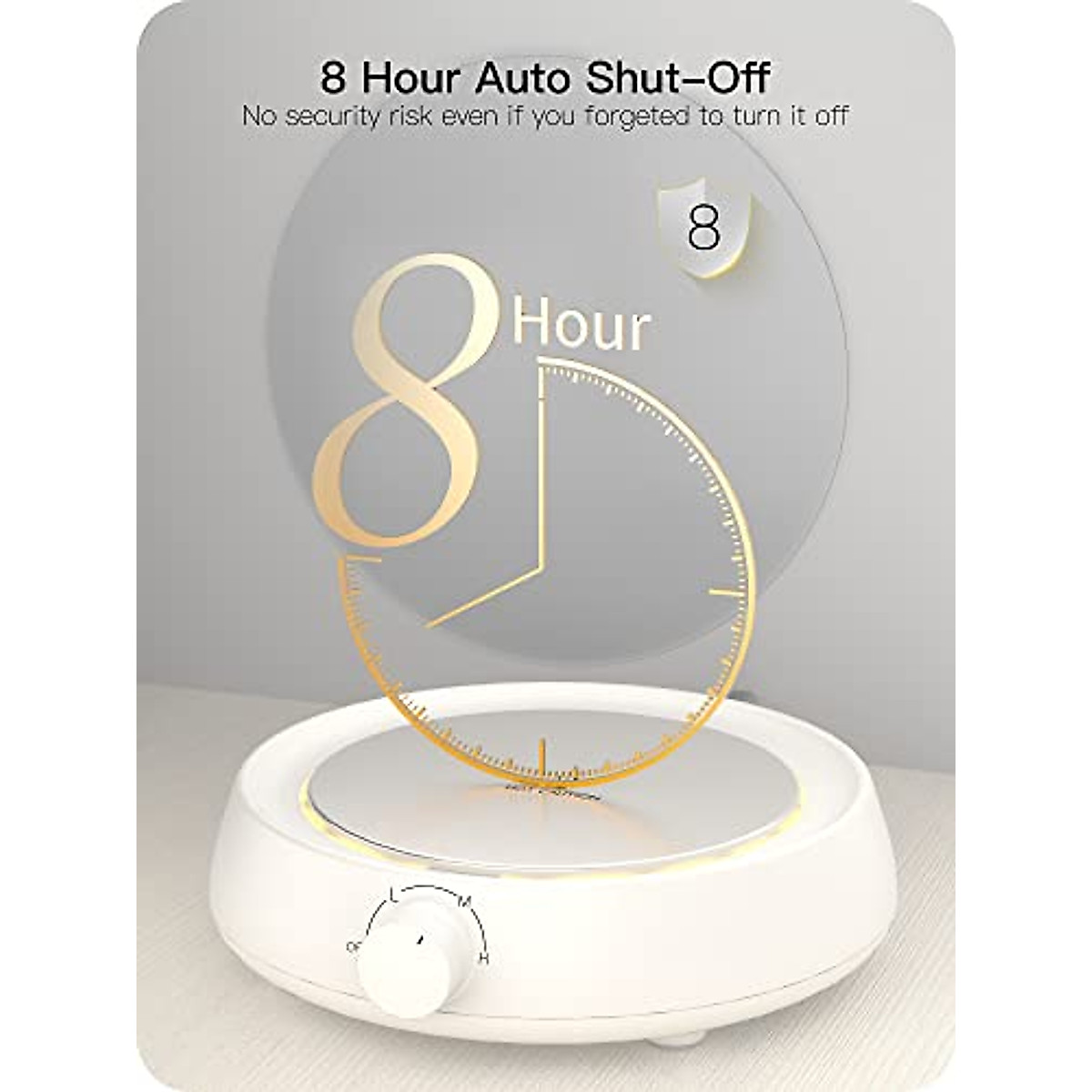 JEEMOO Mug Warmer, Electric Coffee Warmer for Desk/Home Use, Stepless Temperature Regulation (120℉-136℉), Candle Warmer Plate, 8-Hour Auto Shut Off (Forest Green)