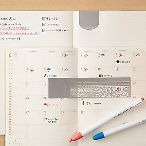 Midori 42229006 Ruler, Clip Ruler, Silver