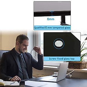 L Shaped Computer Desk Office Desk Gaming Writing Corner Desk Study PC Laptop Table Workstation with Keyboard Tray and CPU Stand Shelf for Home Office Large 3-Piece Modern Glass Computer Desk, Black