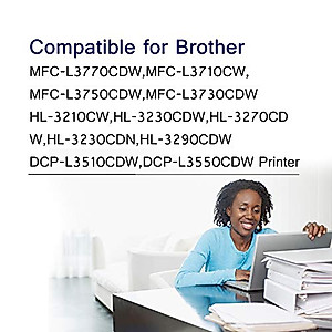 4Pack (1BK+1C+1M+1Y) DR223CL Drum Unit (Toner not Included) Compatible Replacement for Brother MFC-L3770CDW L3710CW L3750CDW HL-3210CW 3230CDW DCP-L3510CDW Printer Drum.