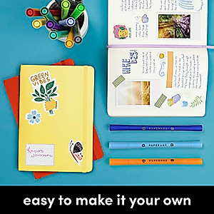 PAPERAGE Recycled Dotted Journal Notebook, (Kraft Natural Brown), 160 Pages, Medium 5.7 inches x 8 inches - 100 gsm Thick Paper, Hardcover