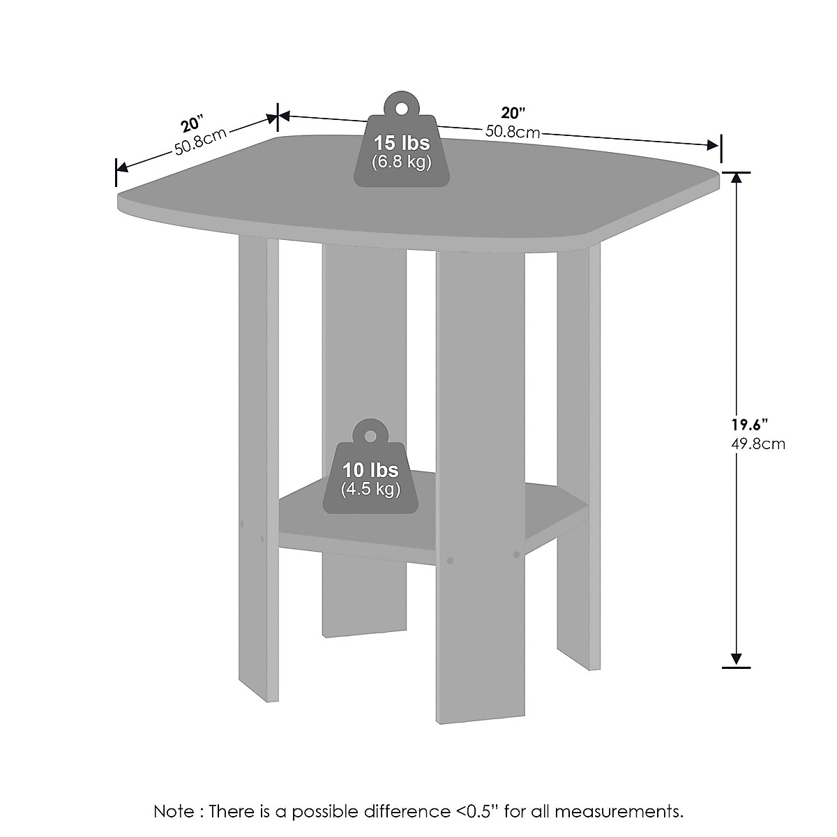 Furinno Tidur Simple Design Bedside Table Nightstand, Espresso