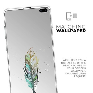 DesignSkinz Splatter Watercolor Feather Protective Vinyl Decal Wrap Skin Cover Compatible with The Samsung Galaxy S20 (Screen Trim & Back Glass Skin)
