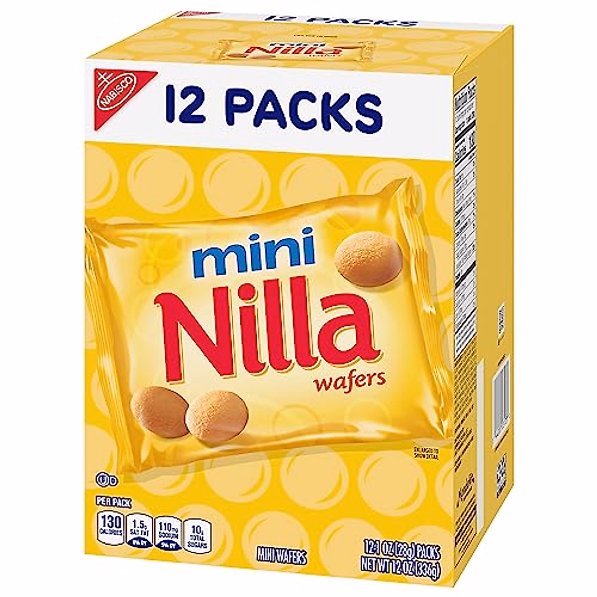 Nilla Wafers Mini Cookies, Vanilla Wafers, 48 Total Snack Packs (4 Boxes)
