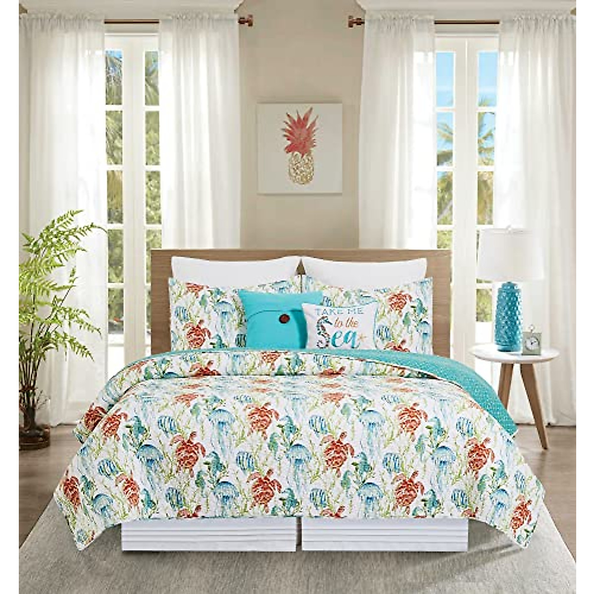 C&F Home Take Me to The Sea Embroidered Throw Pillow 12 x 16 Blue