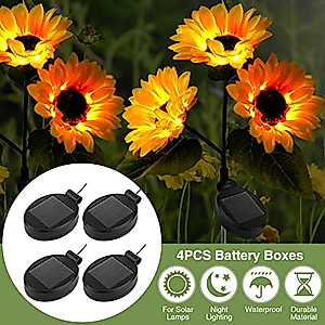 WOOPOWER Solar LED Light Replacement Top Part Panel 4 Packs, Solar Panel Lantern Lid Light Bulb Accessories Battery Box, for Outdoor Stake Light Lanterns DIY Table Light Garden Patio Decor