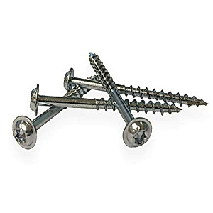Milescraft 7355 Wood Pocket Hole Screws - #7 x 2" Washer Head with Coarse Thread (250pc.), Torx Drive Self-Tapping, For Indoor Use