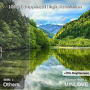 Portable Bluetooth 5.0 Projector Built-in DVD Player, MINLOVE Native 1080P Full HD DVD Projector, Mini Outdoor Movie Projector with Tripod, Video Projector Compatible with iOS/Android/HDMI/TV Stick