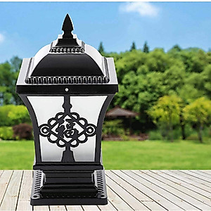 Exterior Lamp Post Lighting Fixtures Waterproof Post Light Post Cap Lamp Patio Garden Decoration Black Antique Outdoor Column Light Die-cast Aluminum Waterproof Front Doorpost Headlight, LED Outdoor W