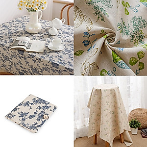 Linen Fabric Floral Pattern by The Yard- Precut 1 Yard 62 Inch Width for Sewing DIY Crafting Quilting Sofa Tablecloth Curtain Cloth