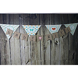 Gender Reveal Party - Baby Shower Decorations -"baby girl" Burlap Banner by Akak Store - Pregnancy Announcement