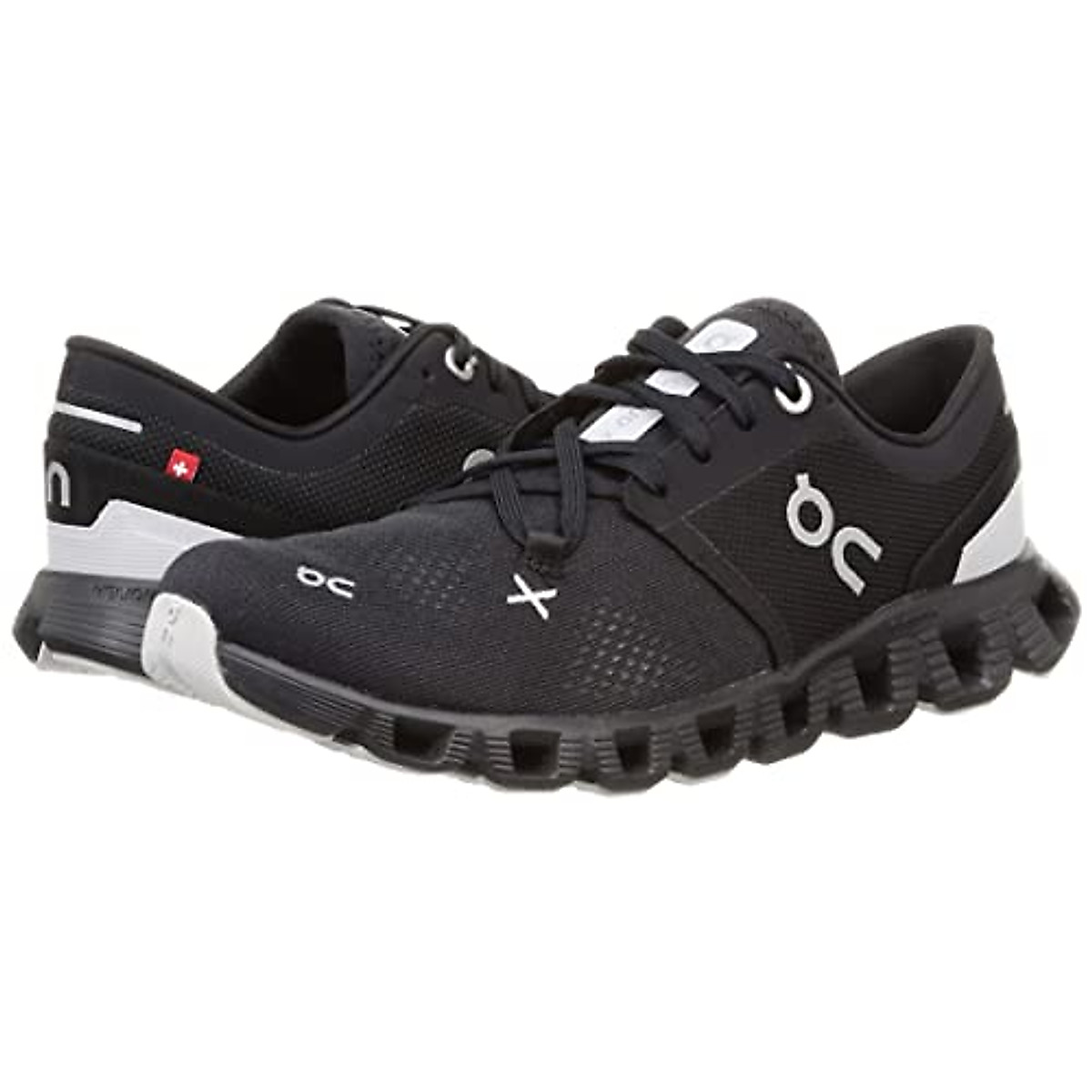 On Women's Cloud X 3 Sneakers, Black, 8.5 Medium US