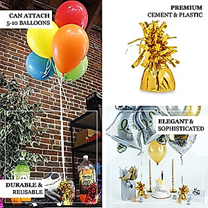 Efavormart 6 Pack - 5" Metallic Gold Foil Balloon Weights for Birthday, Helium Balloon Weights for Wedding, Party, Table, Centerpiece Decorations