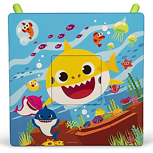 Delta Children Kids Table Storage (2 Chairs Included) -Ideal for Arts & Crafts, Snack Time, Homeschooling, Homework & More, Baby Shark, 3 Piece Set