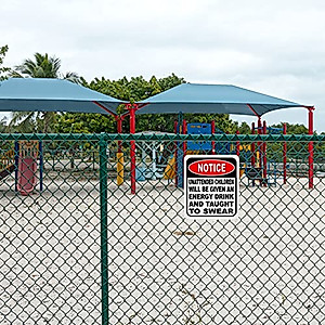 Unattended Children Will Be Given An Energy Drink and Taught to Swear Sign - Funny Room Decor for Home Bar & Man Cave, Metal Wall Art, Wall Decor - Aluminum Composite Indoor Outdoor Signs - 8.5" x 10"