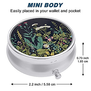 Aiawoxc Pill Case, Cute Travel Pill Box for Purse, Moisture ​Proof Small Pill Holder, Portable Pocket Pill Organizer Dispenser ​to Hold Vitamins, Cod Liver Oil, Supplements and Medicine (Dandelion)