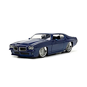 Big Time Muscle 1:24 1971Pontiac GTO Die-cast Car Dark Blue, Toys for Kids and Adults