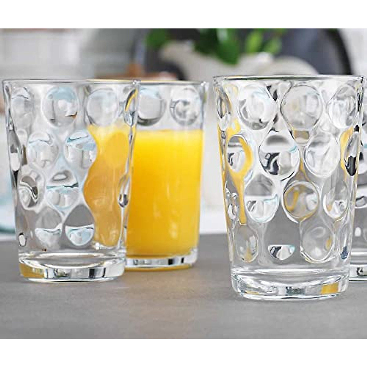 Home Essentials & Beyond Juice Glasses Set Of 4 Tumbler Glass Cups 7 oz Uses for Juice, Water, Cocktails, and more Beverages. Dishwasher safe…