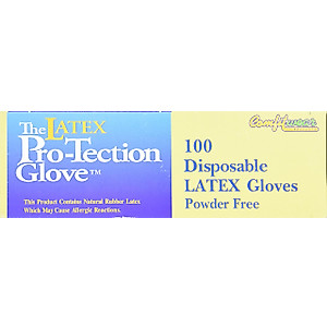 Disposable Latex Gloves, Powder Free Size Large, 100 gloves per box