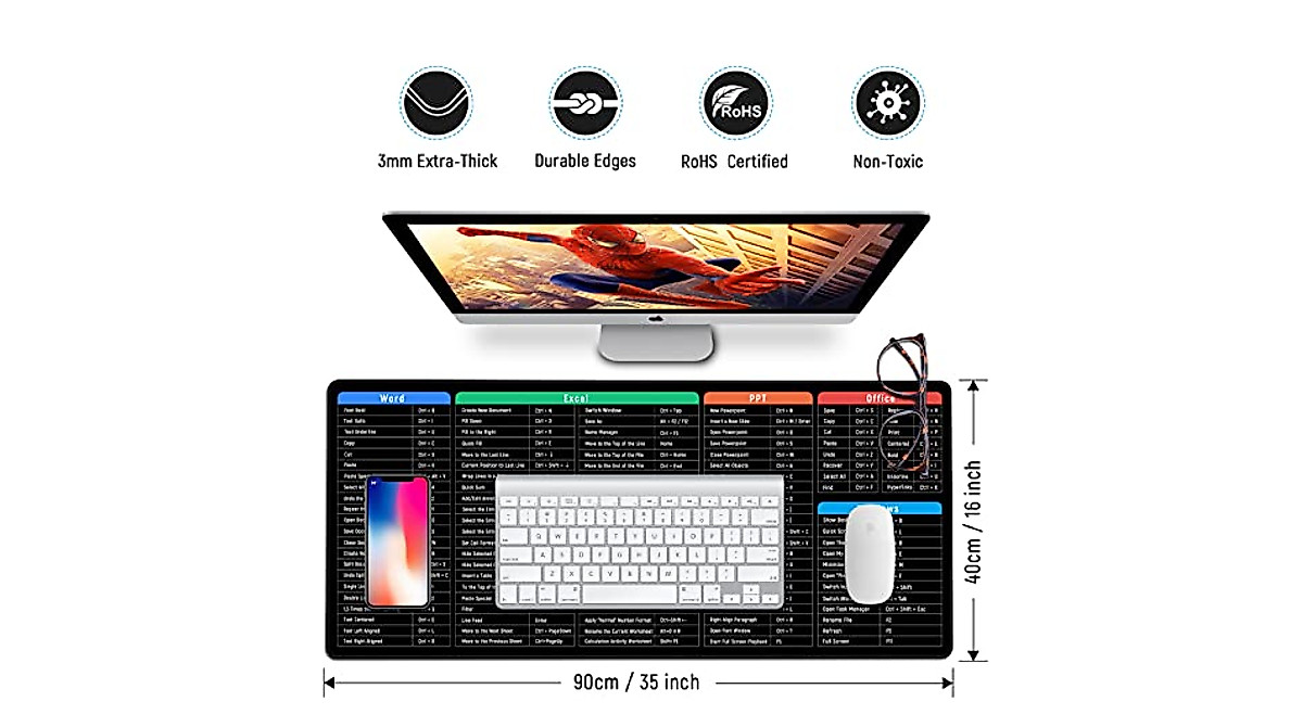 JIALONG Large Gaming Desk Mat 35.4x15.7" - Office & Gaming