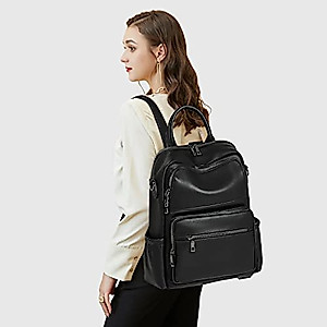 MYHOZEE Leather Backpack Purse for Women, Ladies Fashion Backpacks Handbags Western Coffee Back Pack Purses Vegan Work Travel Bagpack Designer Satchel Bags Small Shoulder Bag