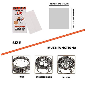 6 Pcs Steamer Mesh Non-Stick Cotton Square Dumplings Mat Reusable Steaming Pad Steamed Buns Baking Pastry Dim Sum Mesh for Steaming Basket, Pots