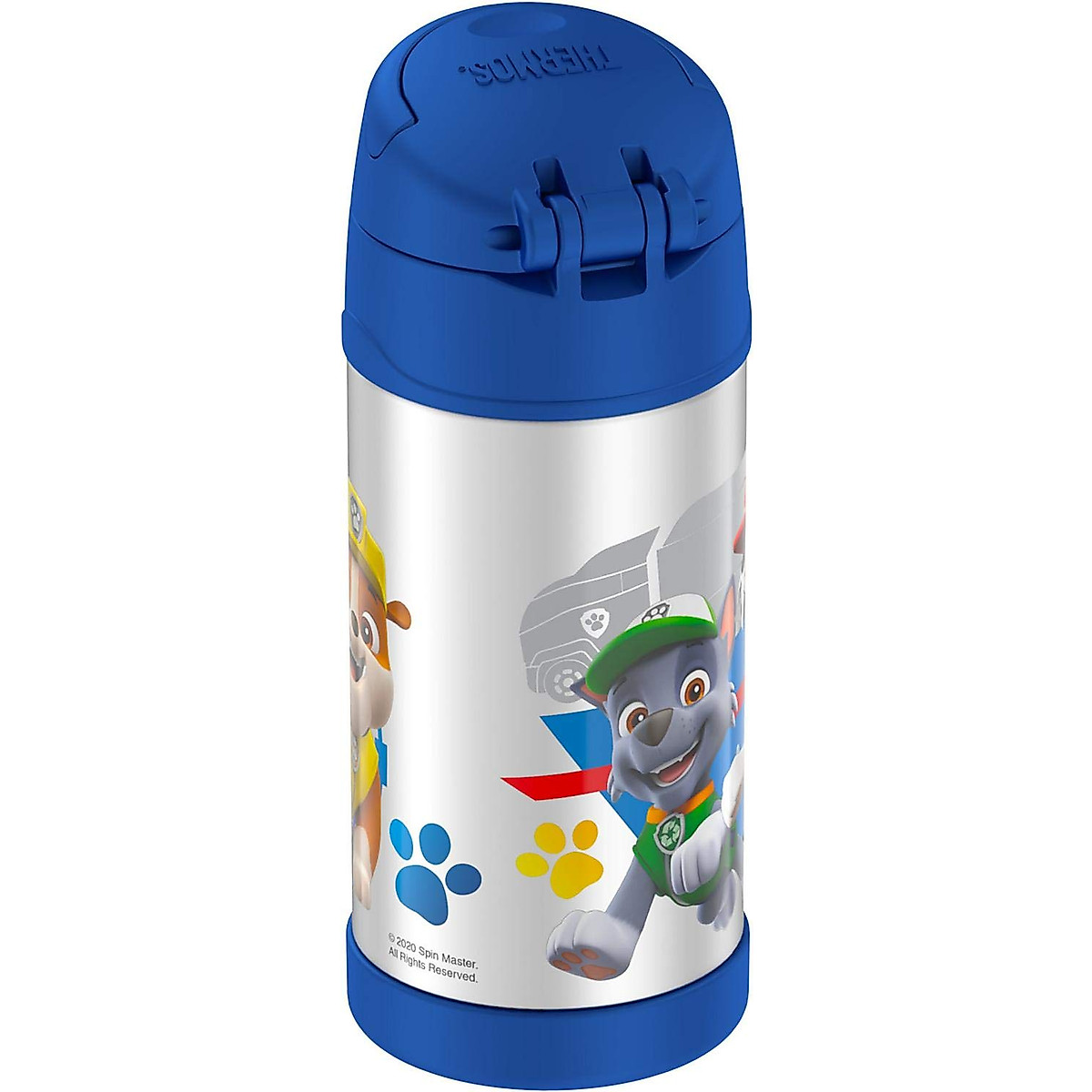 THERMOS FUNTAINER 12 Ounce Stainless Steel Vacuum Insulated Kids Straw Bottle, Paw Patrol