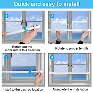 Sliding Door Security Bar, Sliding Glass Door Security Bar, Window Security Bars, Patio Door Security Bar, Sliding Glass Door Lock, Patio Door Lock, Window Lock, Security Bar for Most Doors & Windows