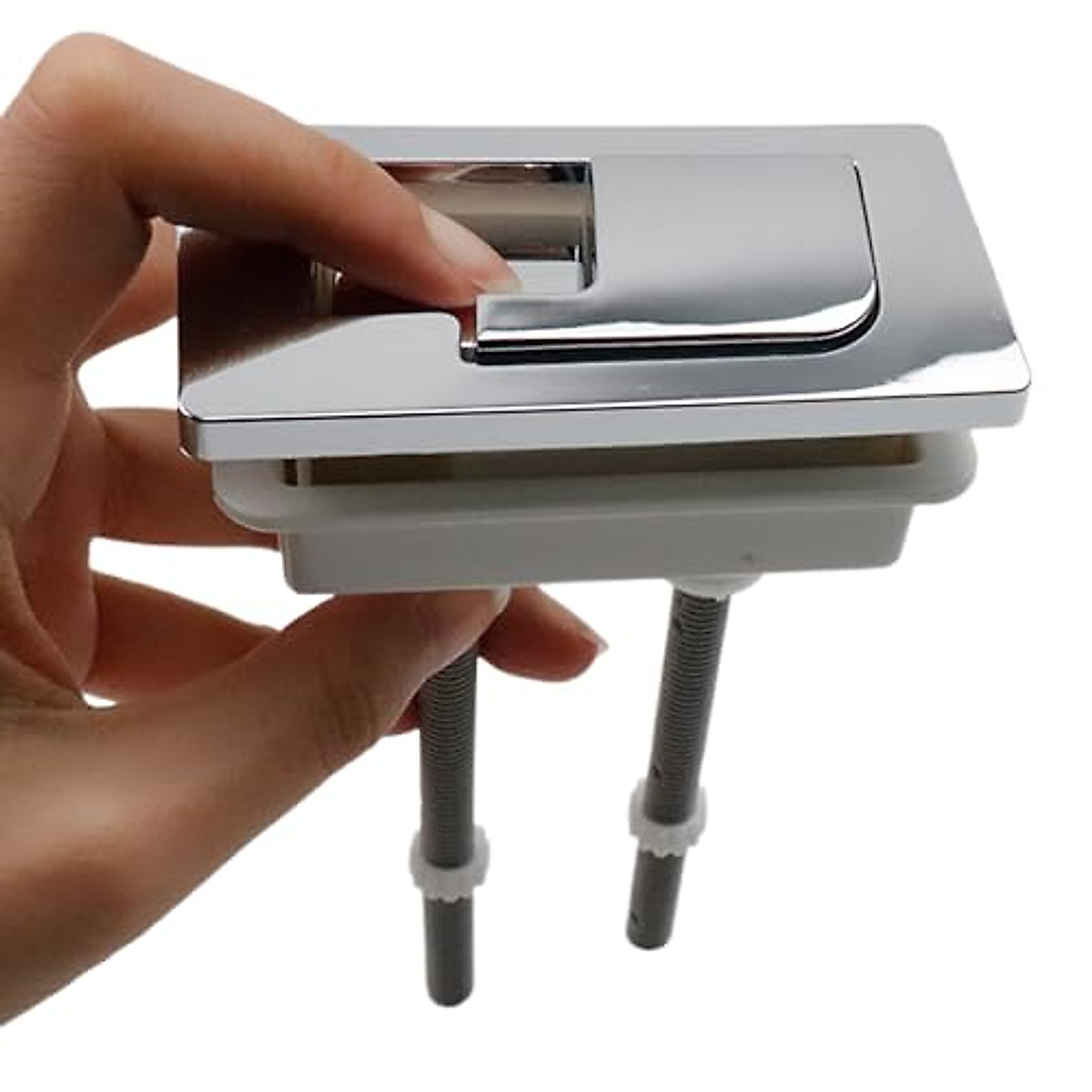 Quluxe 4 Pcs Square Toilet Tank Buttons Dual Push Flushing Toilet Button Toilet Button Replacement Toilet Flush Button with Thread Diameter (64×33mm)