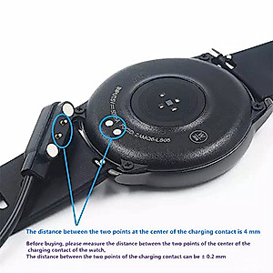 Aliwisdom Smart Watch Universal Charger Magnetic, Smartwatch Accessories 2 Pin Magnetic Suction Replacement Charger for Smart Watch/Fitness Tracker, Cable Contact pin spacing Compatible 4mm