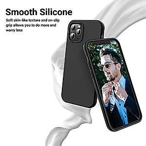 OTOFLY Compatible with iPhone 12 Pro Max Case 6.7 inch(2020),[Silky and Soft Touch Series] Premium Soft Liquid Silicone Rubber Full-Body Protective Bumper Case for iPhone 12 Pro Max (Black)